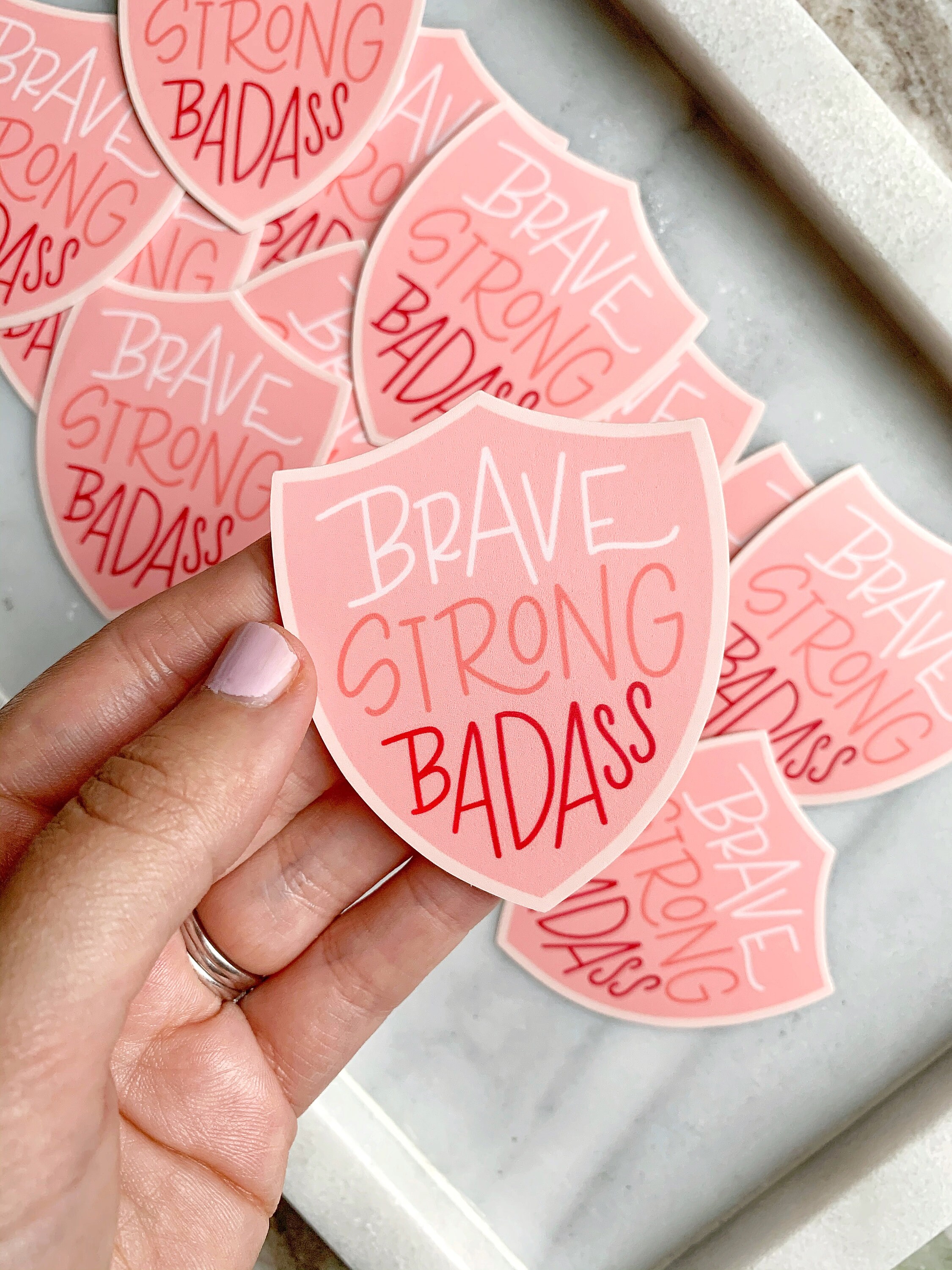 Pack of FOUR Breast Cancer Stickers Motivational Girl | Etsy