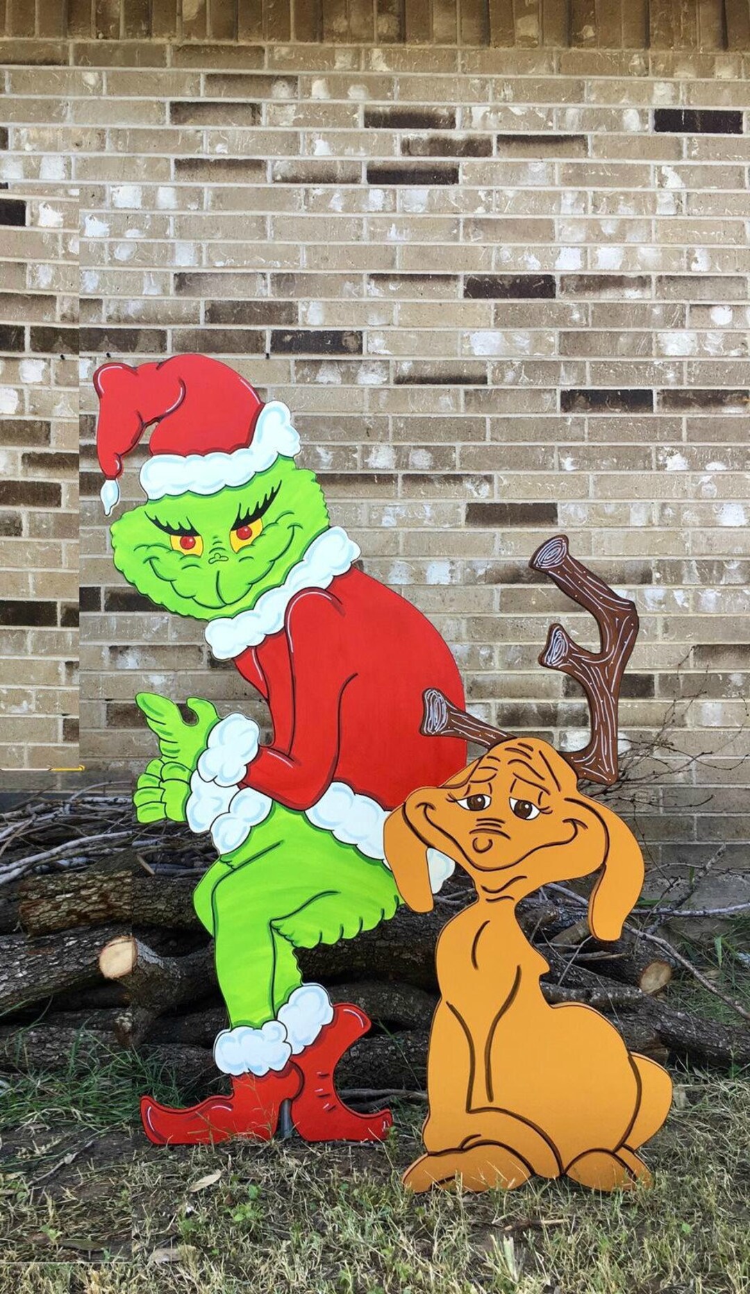 Grinch Stealing The Christmas Lights Lawn Yard Art Decoration Decor
