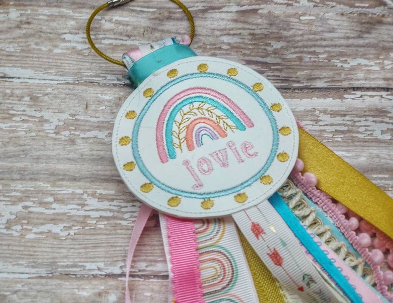 Boho Rainbow Bag Tag / Bogg Bag Charm / Accessory With Personalization ...