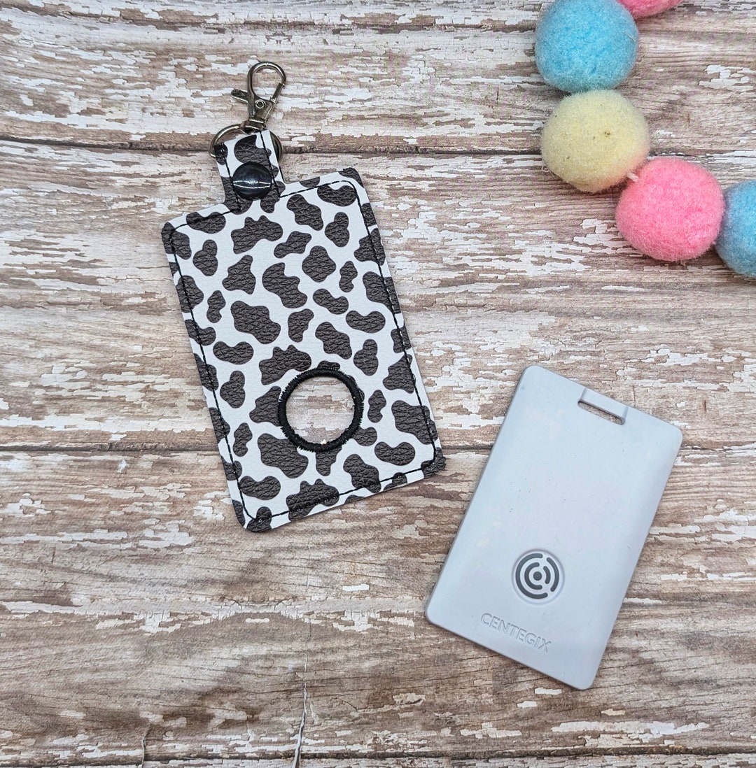 Small Cow Print Alarm ID Badge Holder ***with Optional Personalization ...
