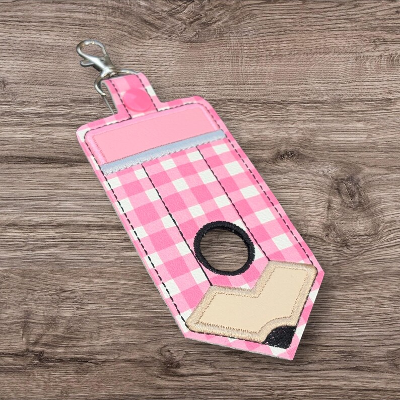 Pink Plaid Gingham Print Pencil Alarm ID Badge Holder ***with Optional ...