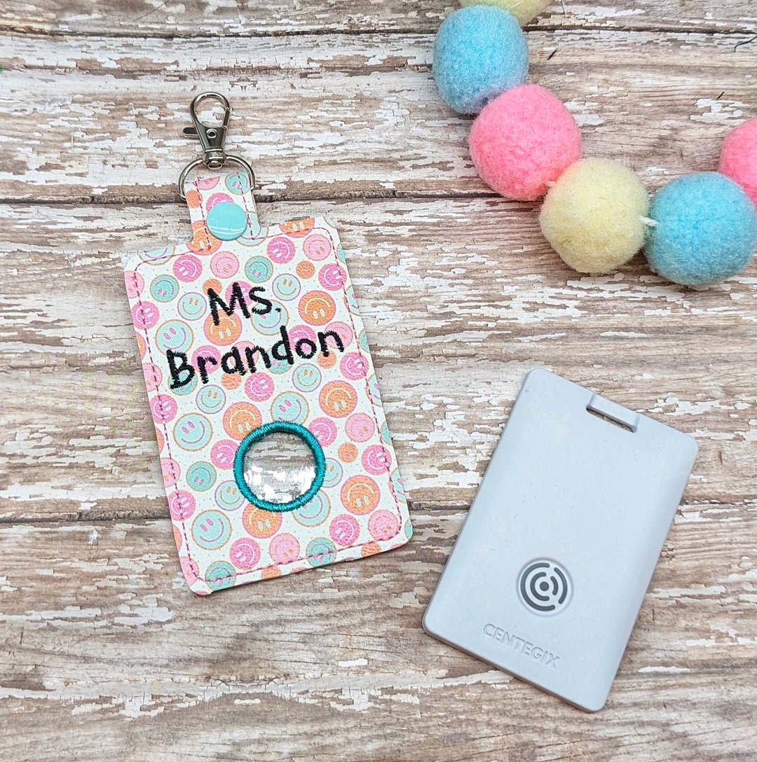 Pastel Smiley Faces Print Alarm ID Badge Holder Top or Bottom Alarm ...