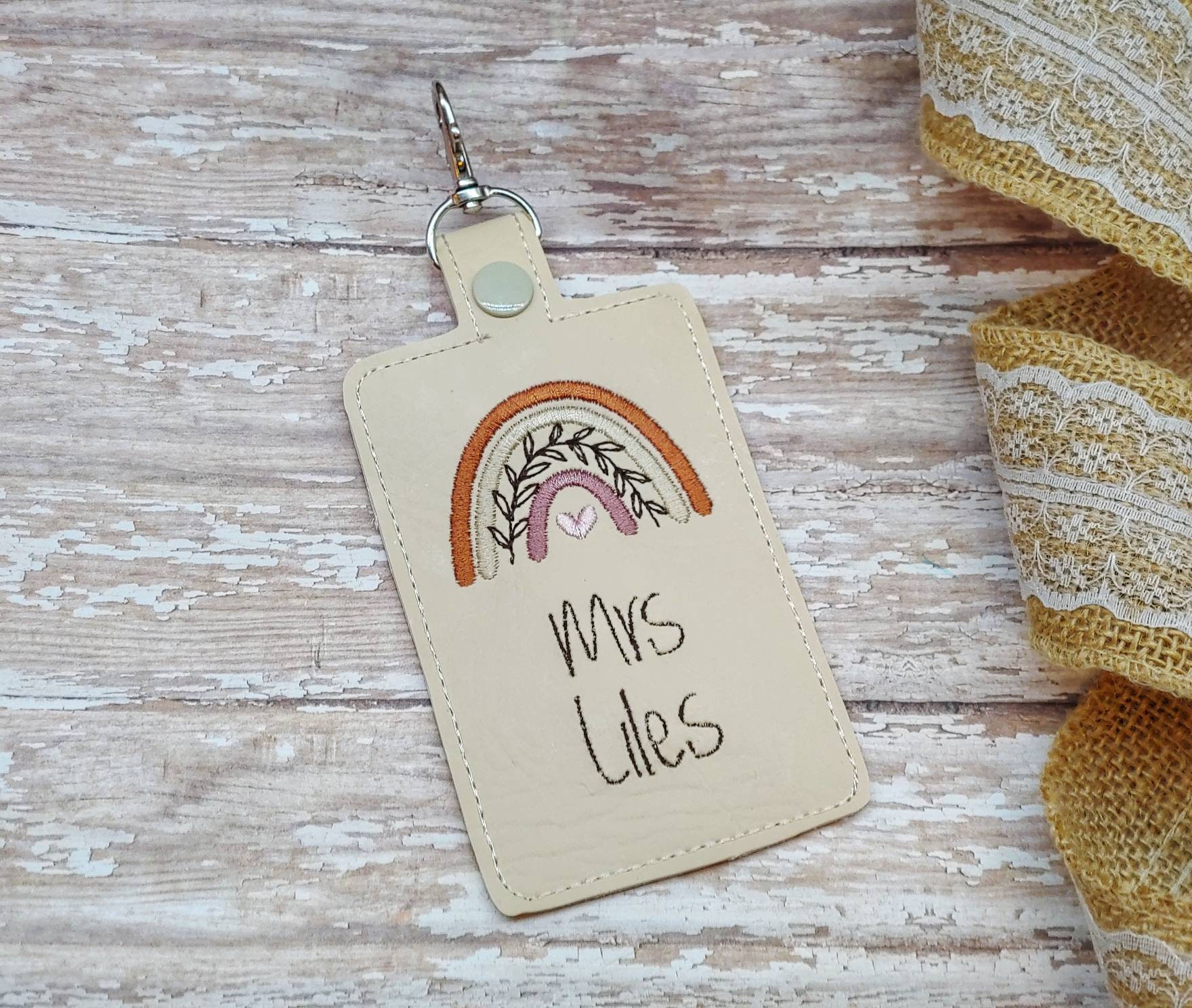 Boho Rainbow Personalized ID Badge Holder / Luggage Tag / Gift Card ...