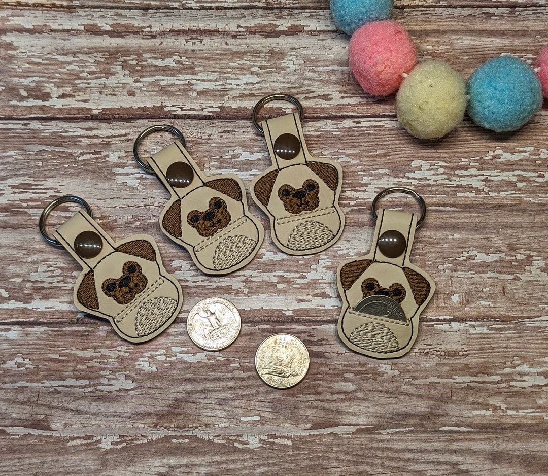 Pudgy Pug Key Chain / Fob Zipper Pull Bag Tag Quarter Keeper - Etsy