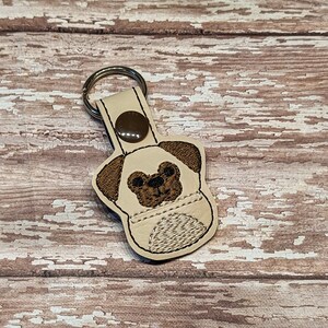 Pudgy Pug Key Chain / Fob Zipper Pull Bag Tag Quarter Keeper - Etsy