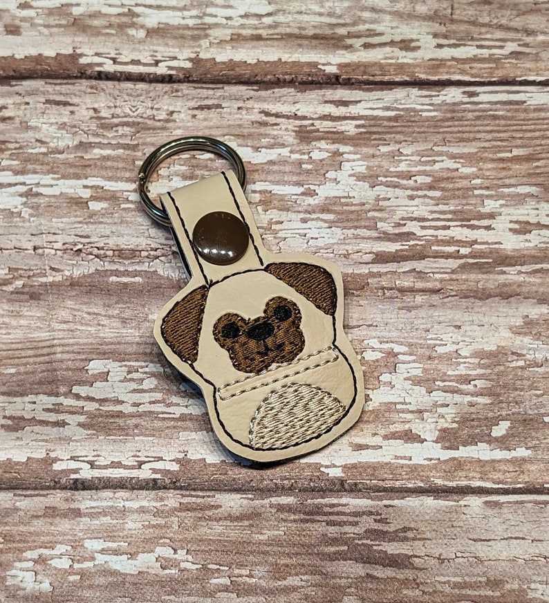 Pudgy Pug Key Chain / Fob Zipper Pull Bag Tag Quarter Keeper - Etsy