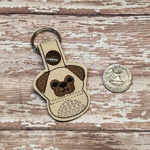 Pudgy Pug Key Chain / Fob Zipper Pull Bag Tag Quarter Keeper - Etsy