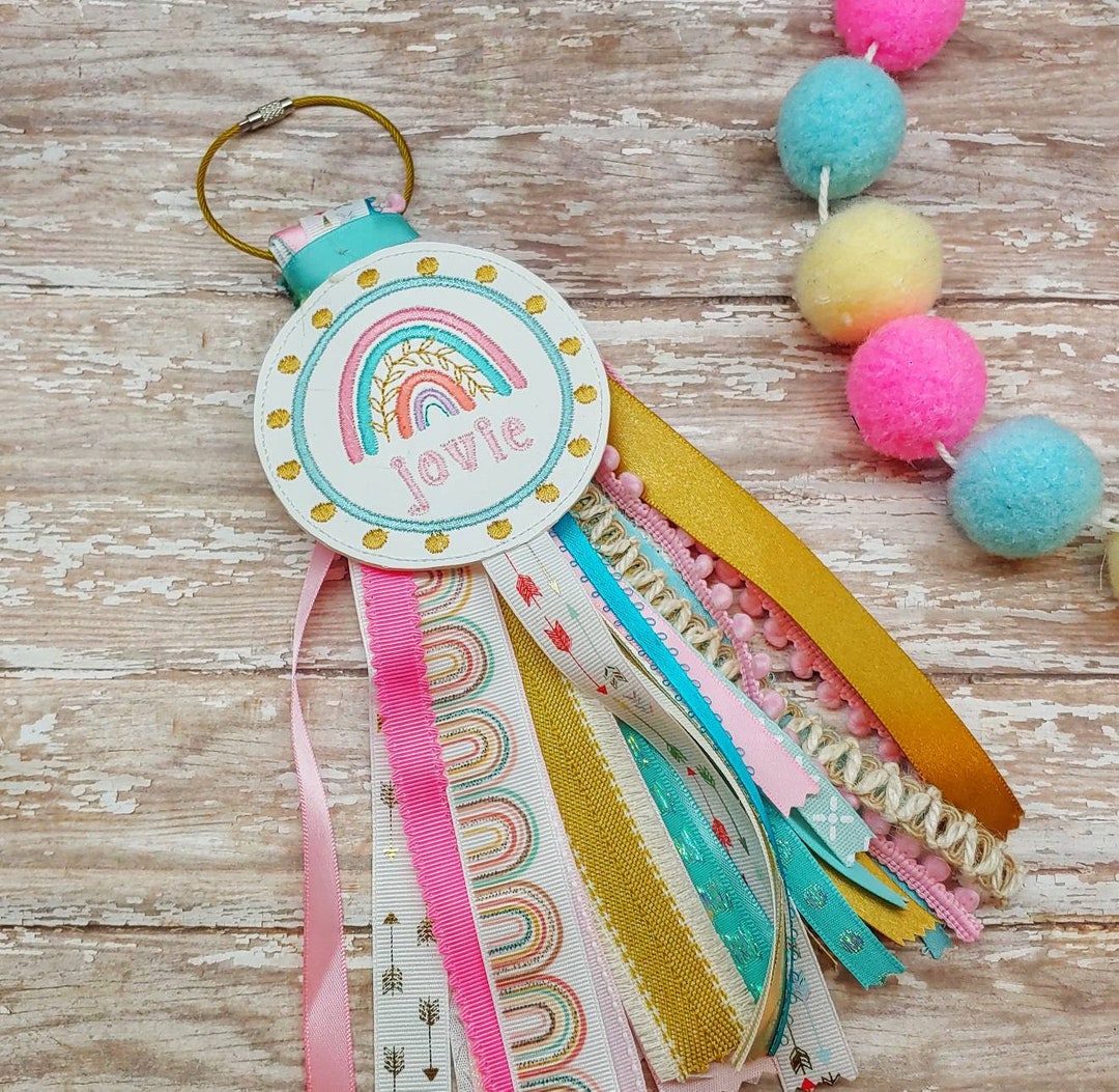 Boho Rainbow Bag Tag / Bogg Bag Charm / Accessory With Personalization ...