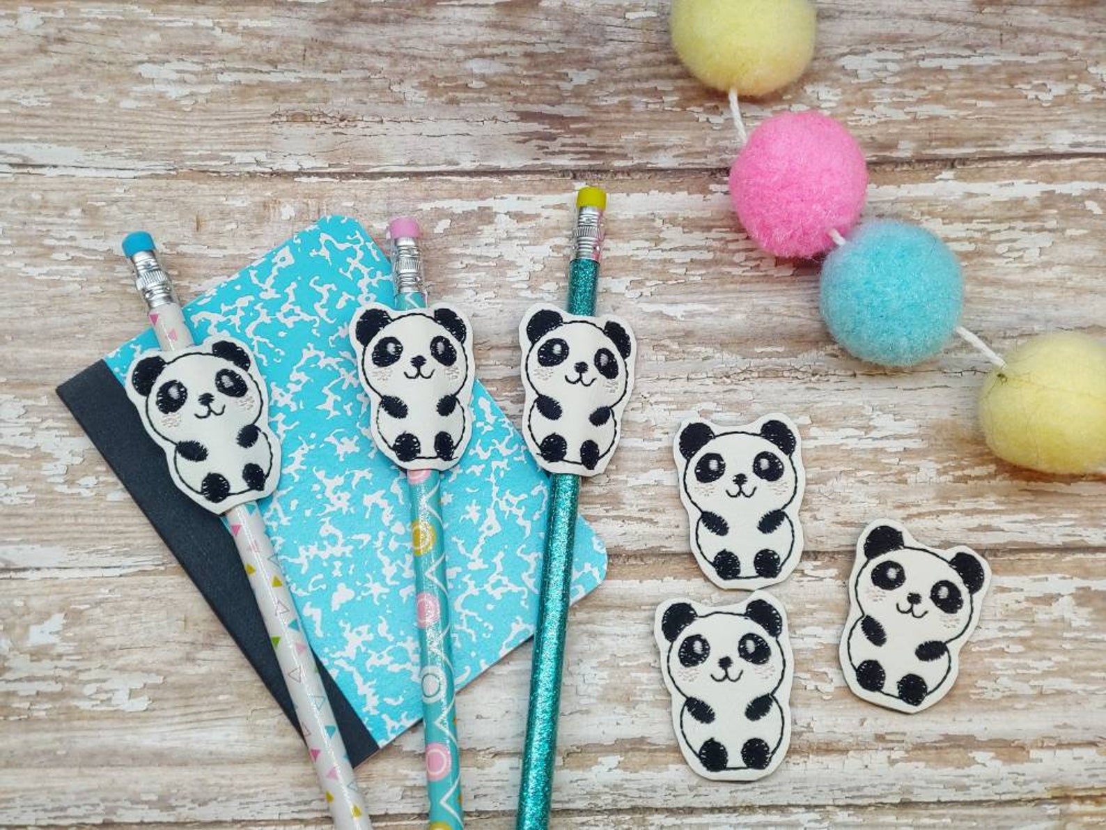 Panda Pencil Hugger / Topper Straw Hugger large Quantity - Etsy