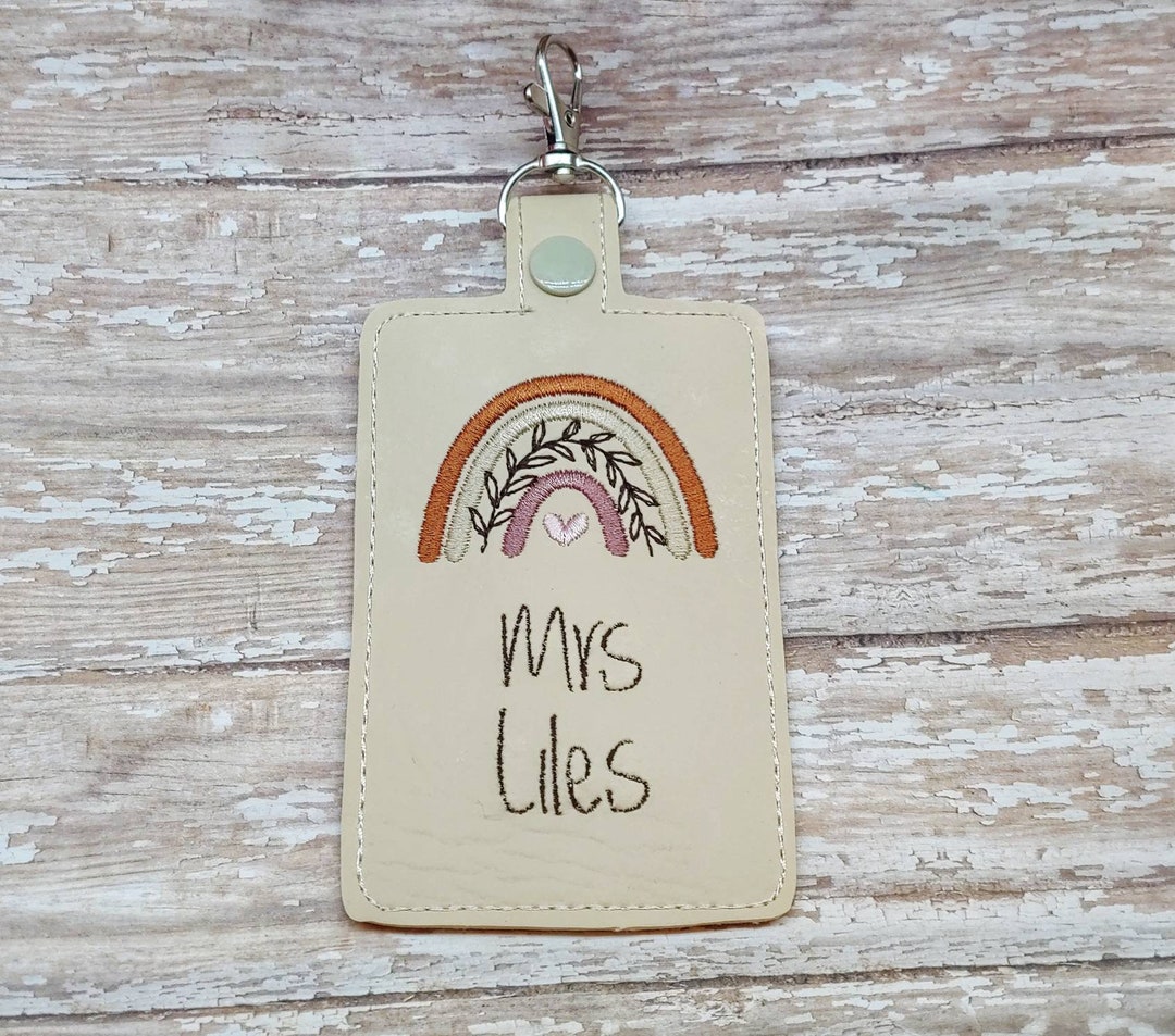 Boho Rainbow Personalized ID Badge Holder / Luggage Tag / Gift Card ...