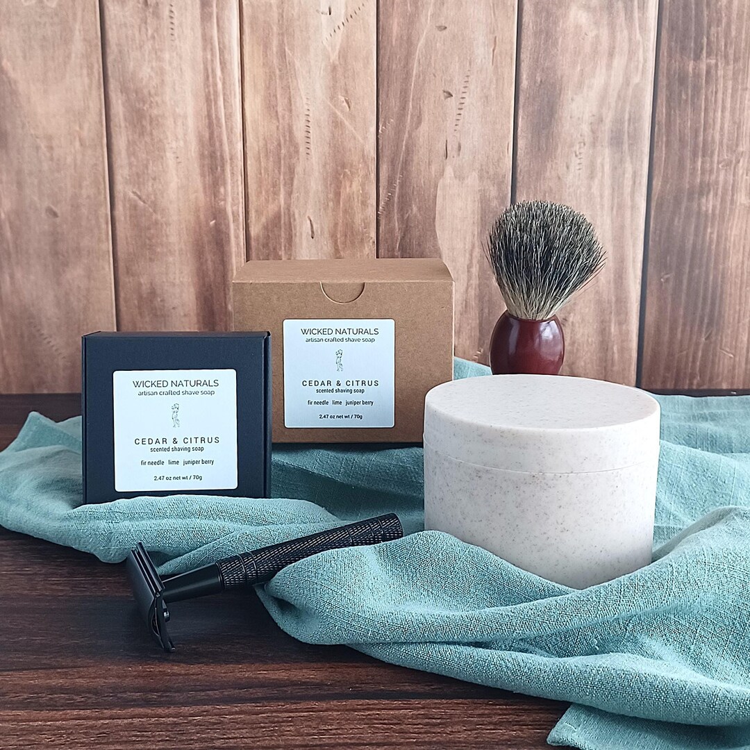 Artisan Citrus Cedar Forest Scented Shave Soap Puck – Wet Shave Method ...