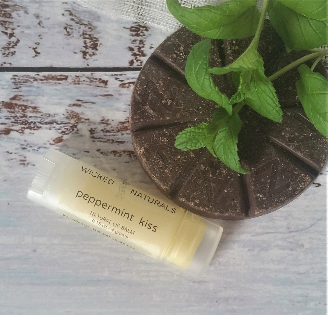 Chocolate Peppermint Kiss Lip Balm - All Natural Lip Balm - Peppermint ...