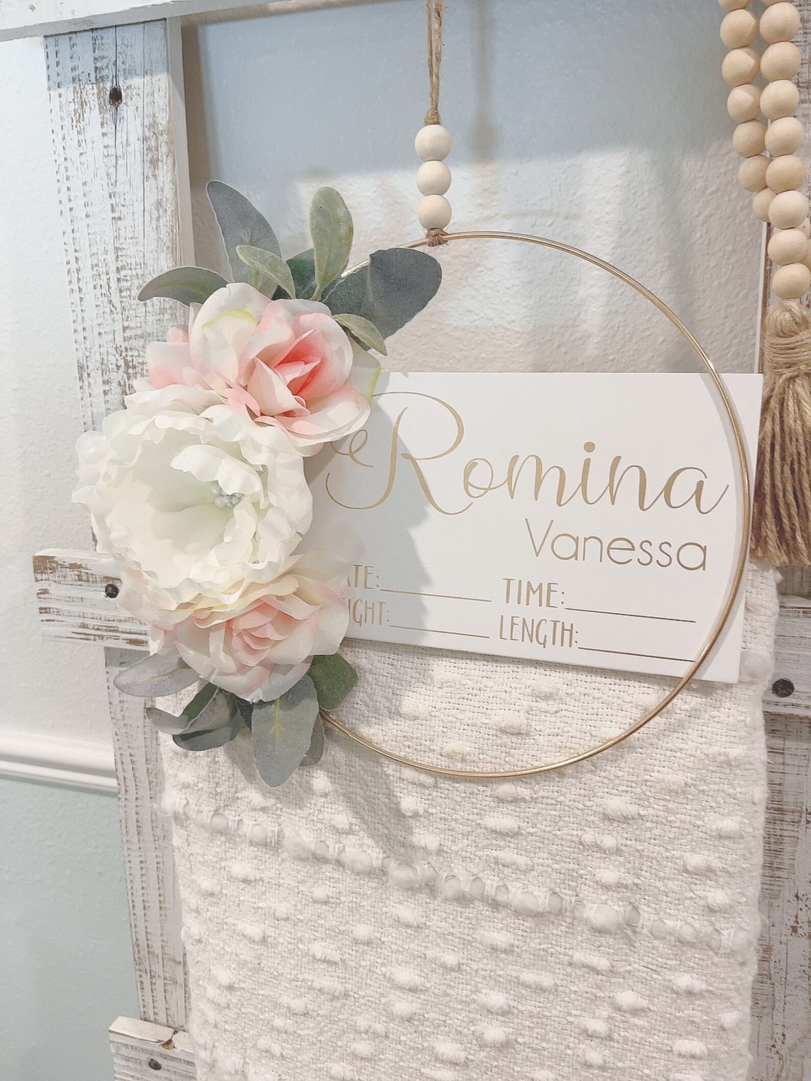 Hospital Door Hanger Floral Baby Girl White Pink Flowers - Etsy