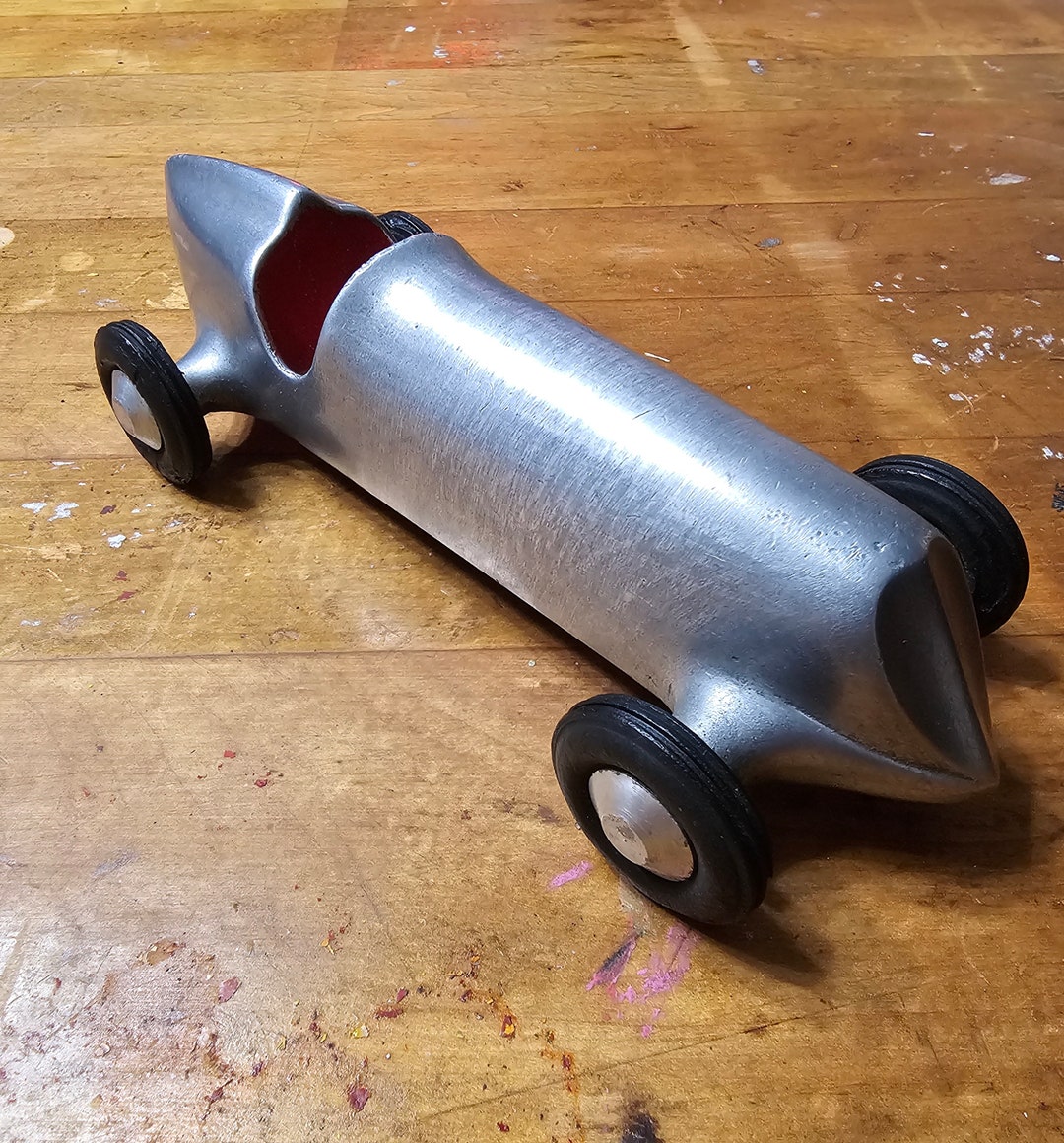 1930s Indy 500 Brushed Aluminum Racer Toy - Etsy