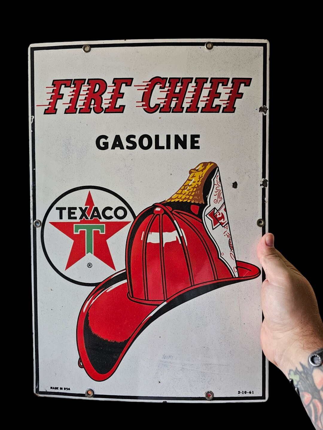 Antique Porcelain Texaco Fire Chief Pump Plate - Etsy