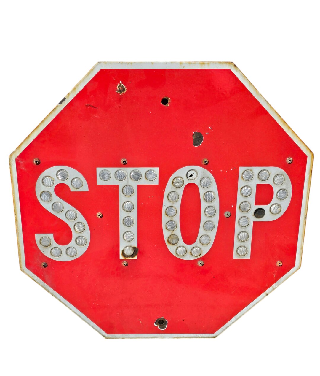 Antique Porcelain Stop Sign W/reflectors - Etsy