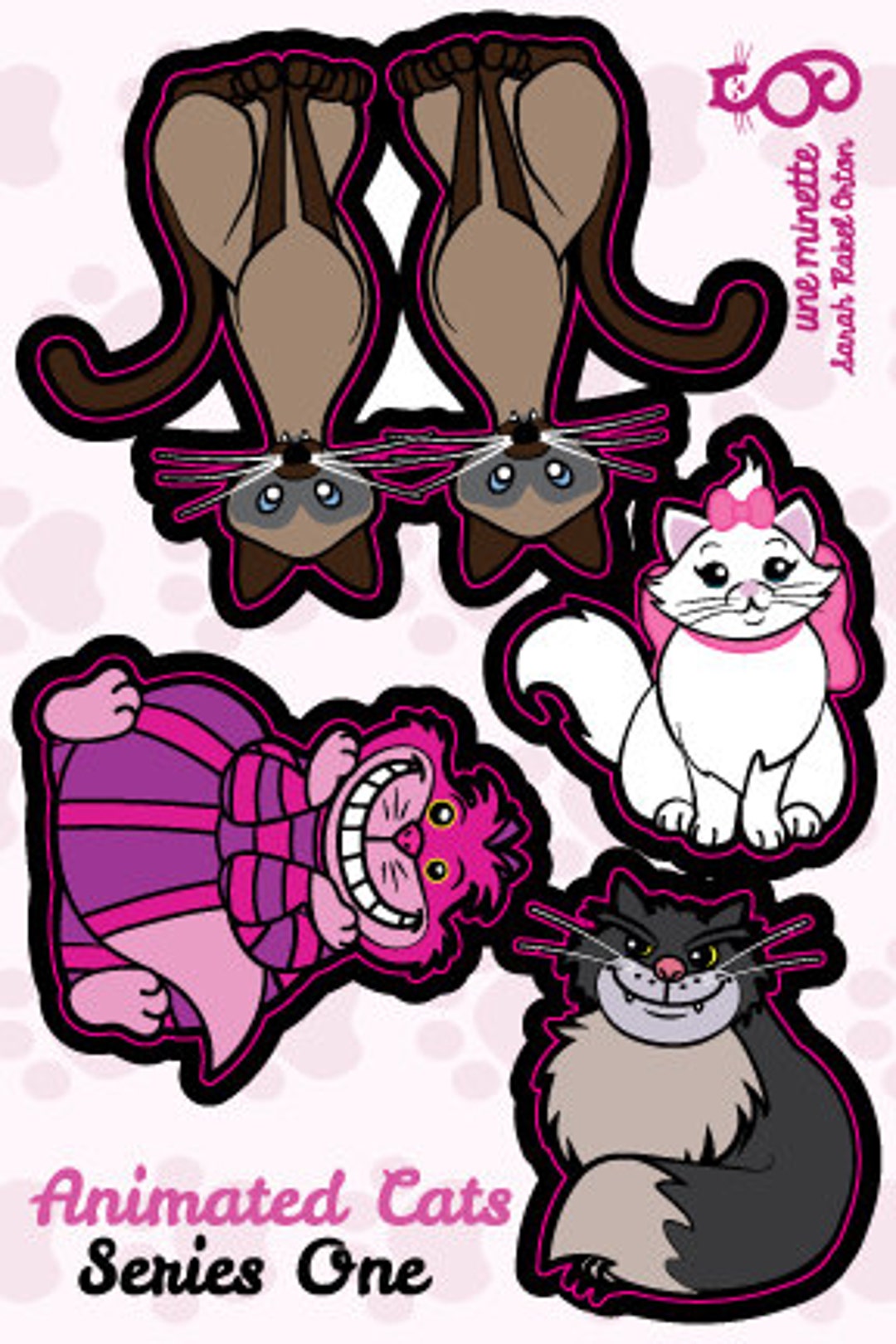 Disney Cat Stickers Lucifer Marie Cheshire Cat Si and Am Animated ...