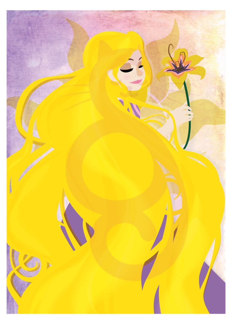 Disney Tangled Rapunzel 8.5 X 11 Fan Art Print the Golden Flower - Etsy