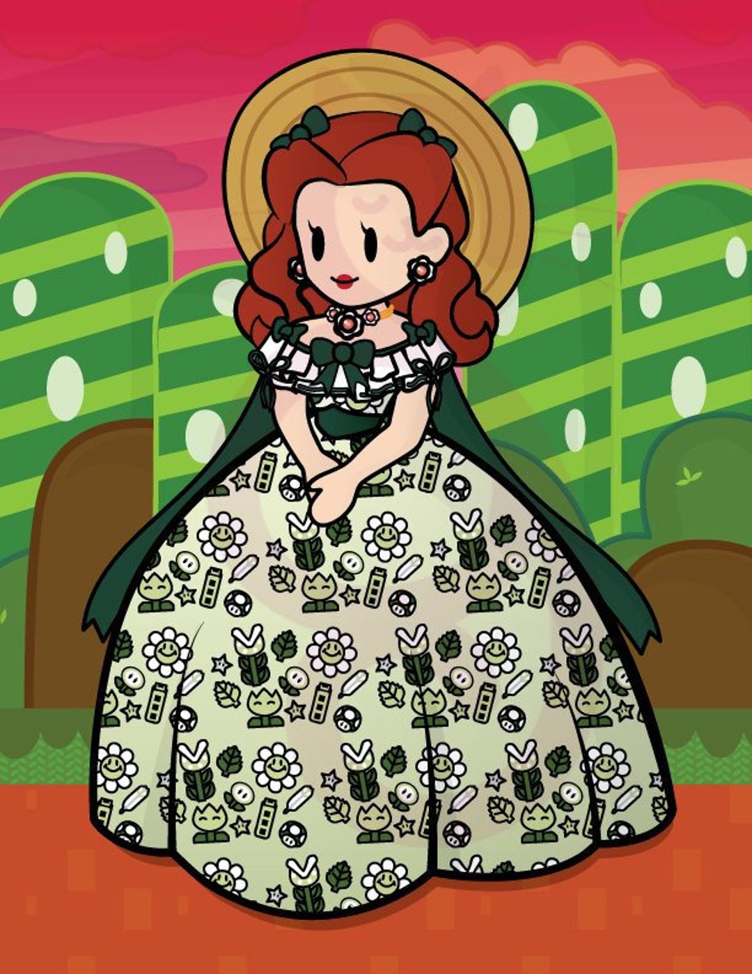 Paper Mario Princess Daisy as Scarlett O'hara Gone With the Wind ...