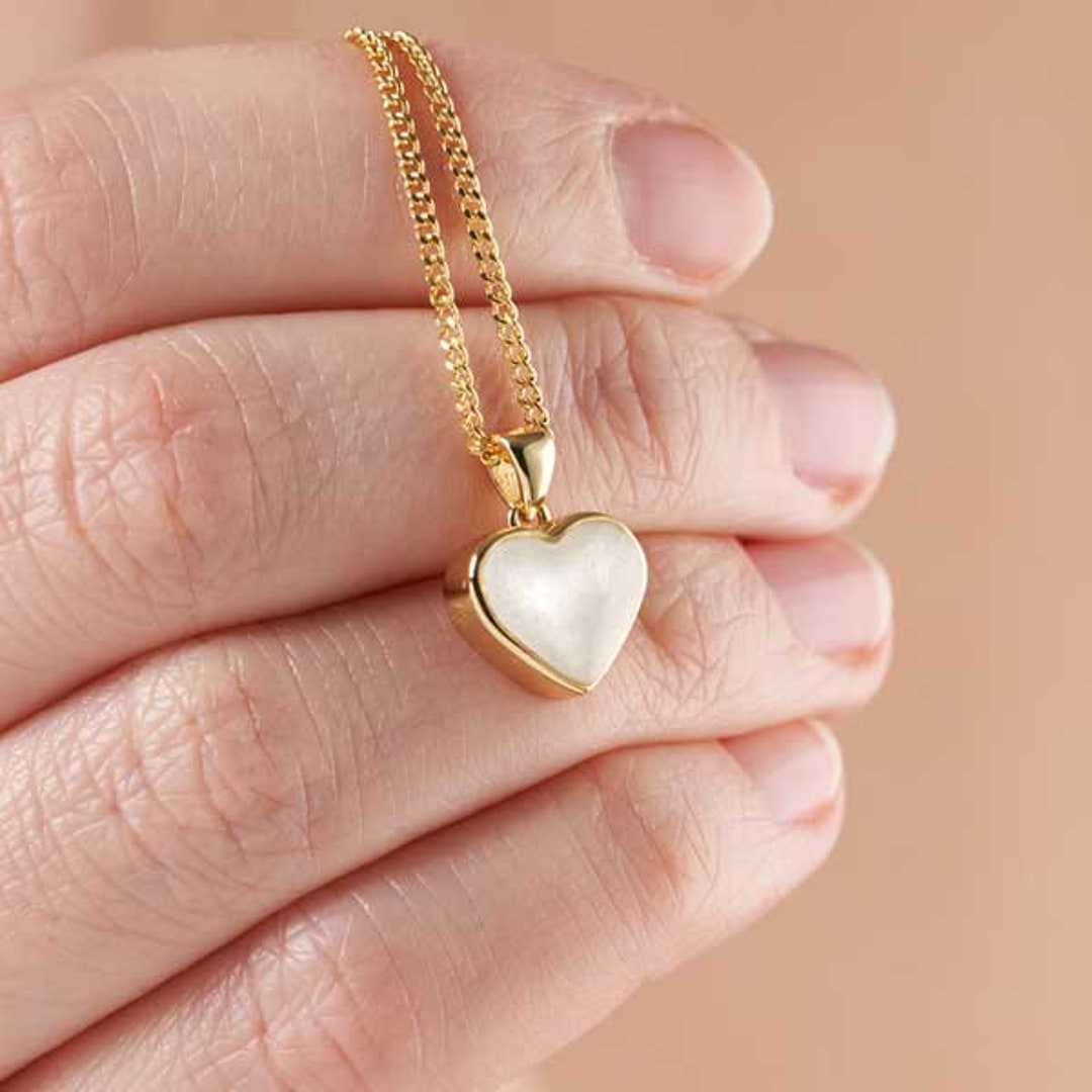 Yellow Gold Heart Breast Milk Necklace - Etsy