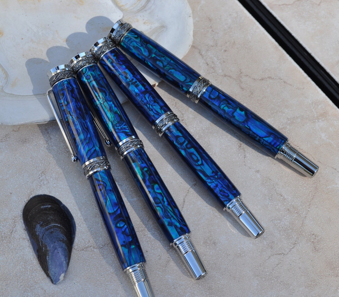 Deep Blue Majestic Abalone Shell Pen - Etsy
