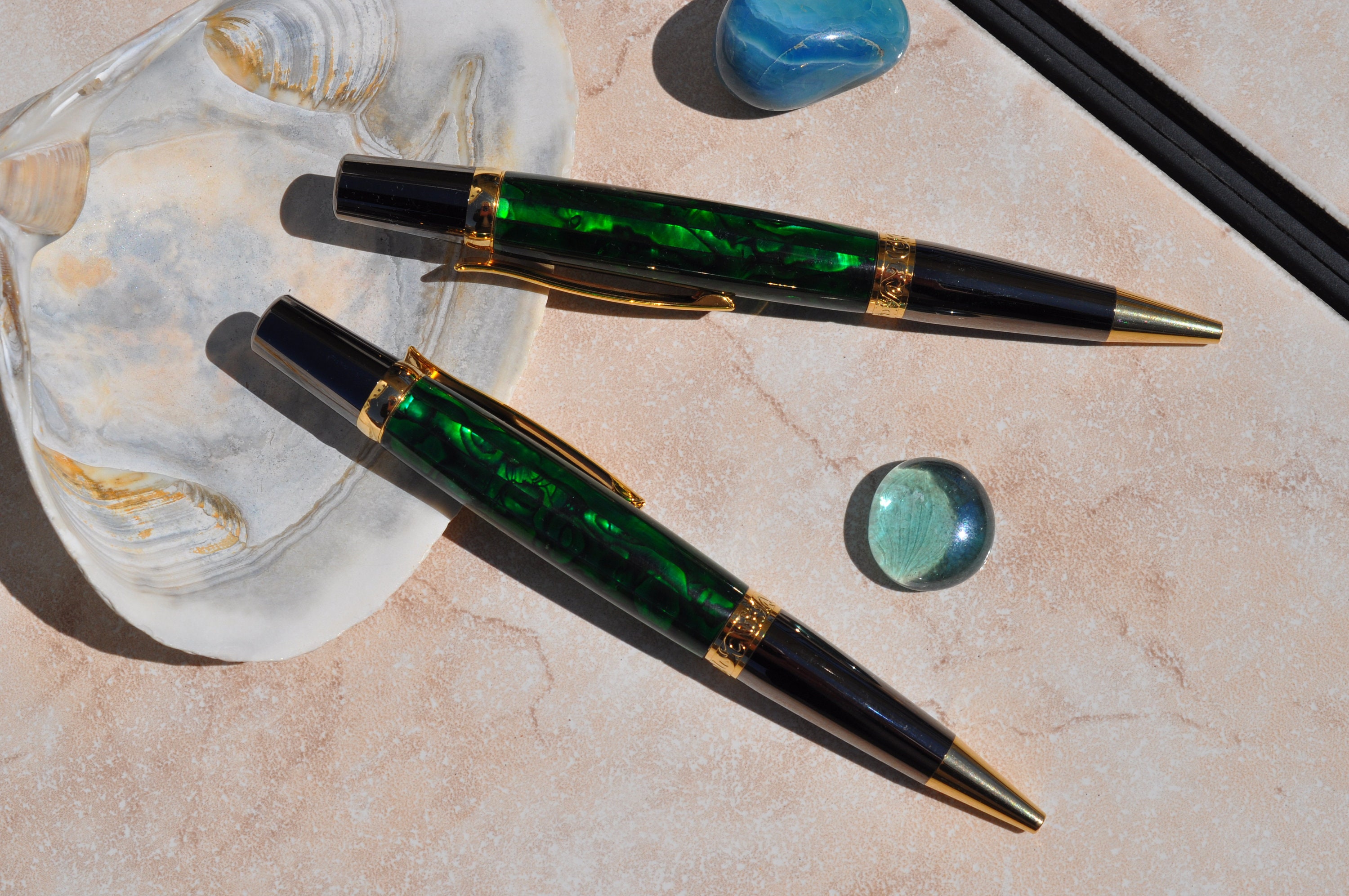 Emerald Green Abalone Pen - Etsy