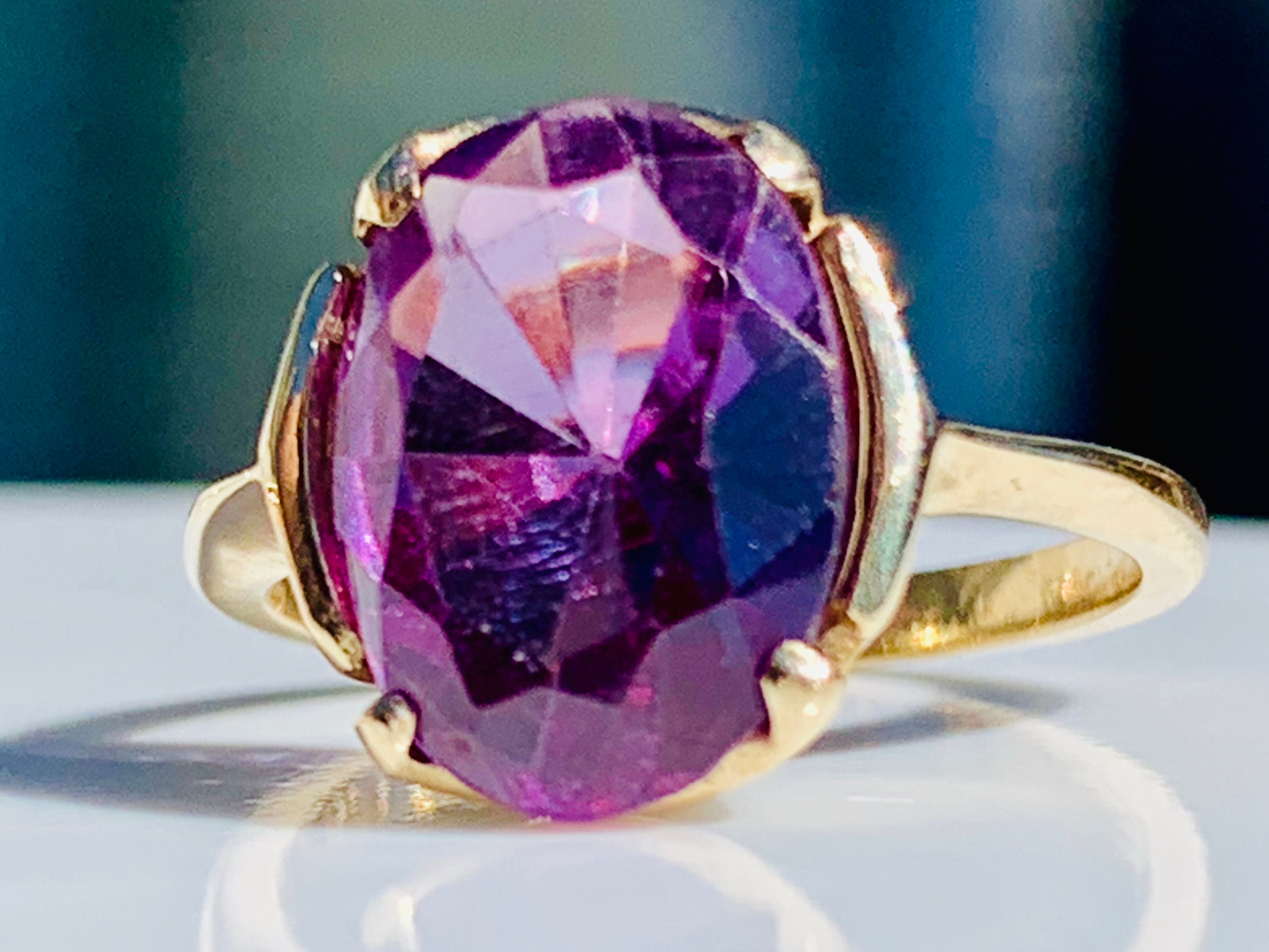 Vintage Sapphire Ring Color Change Sapphire Ring 4.5 Carat oval ...