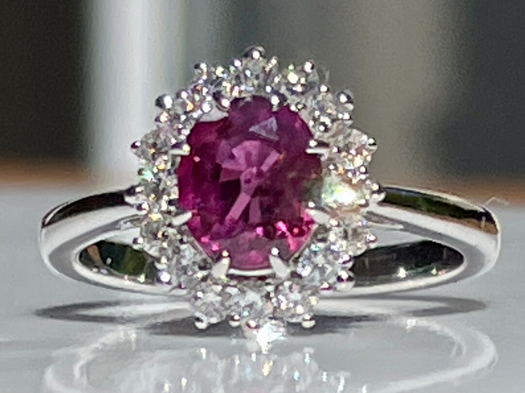 Ruby Engagement Ring Natural 1.11 Carat Ceylon Ruby 14k White Gold ...