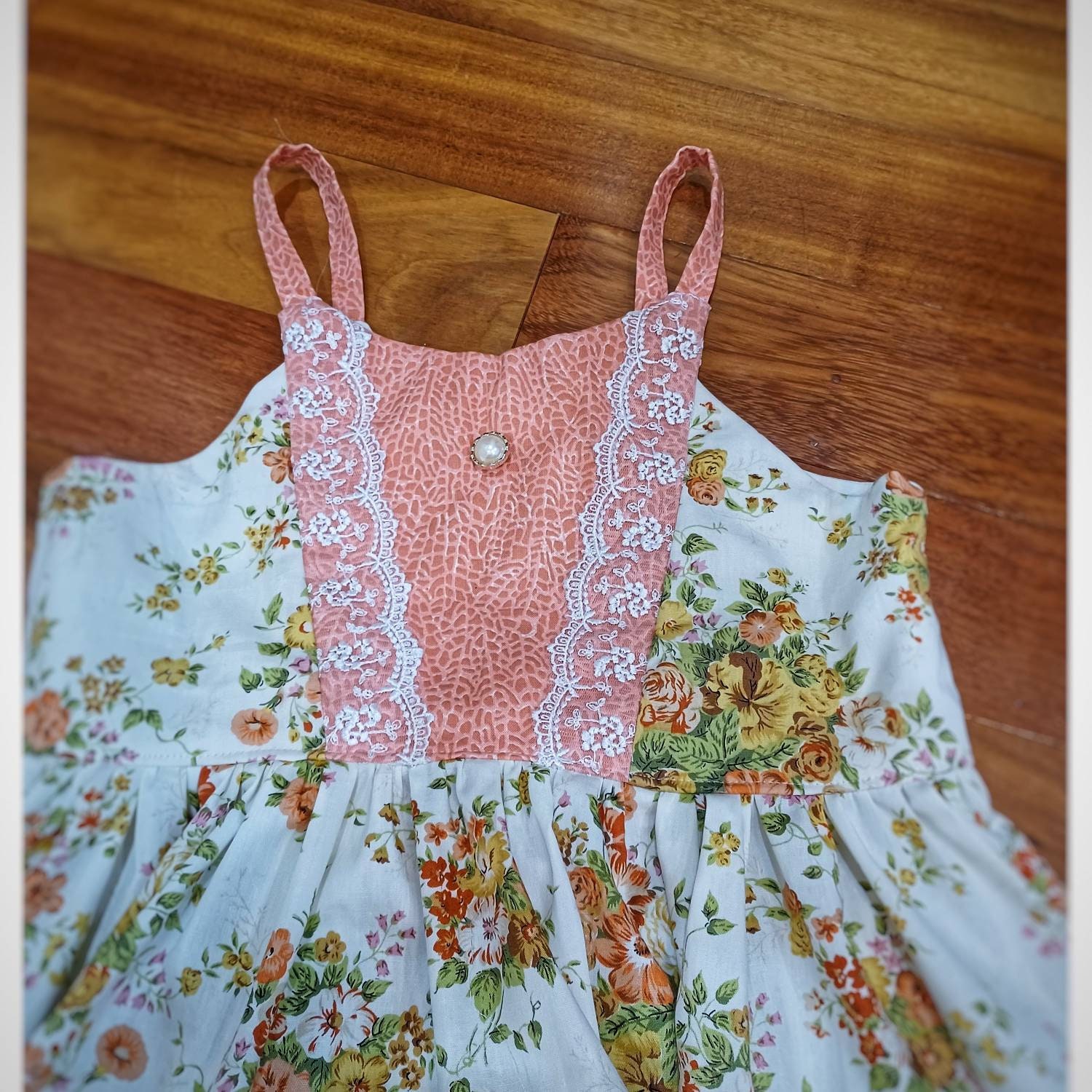 Girls floral dress size 4 clothing summer outfit birthday | Etsy