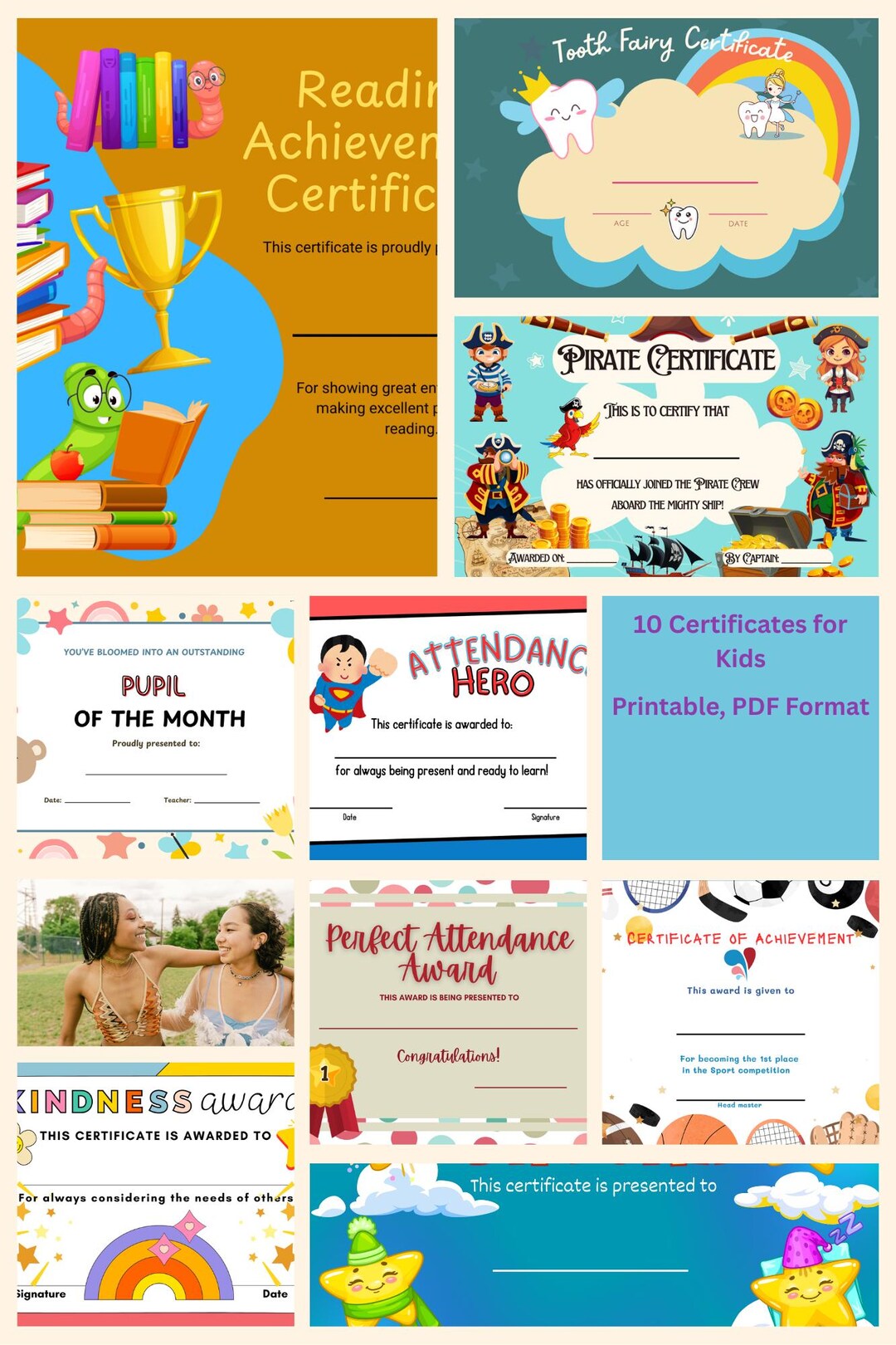 10 Kids Fun Certificates and Achievement – Printable & Digital Instant ...