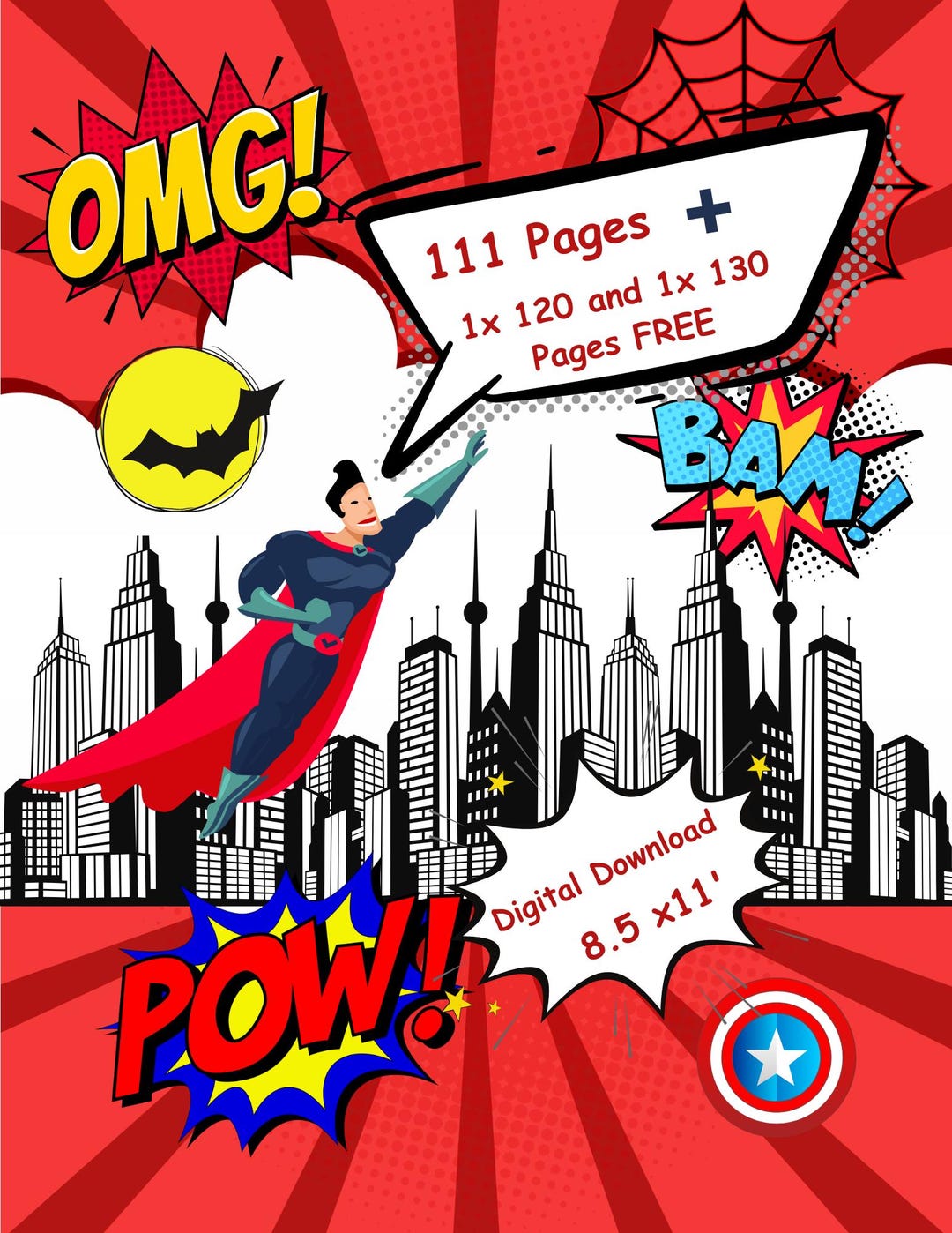 111 Pages of Comic Book Template for Kids| Get FREE 120 and 130 Page ...