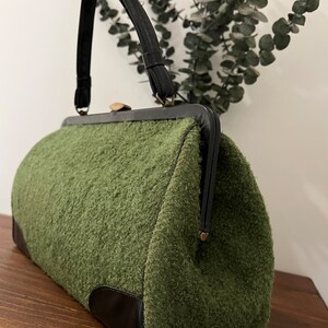 1950s 1960s Green Boucle Wool Handbag Vintage Top Handle - Etsy