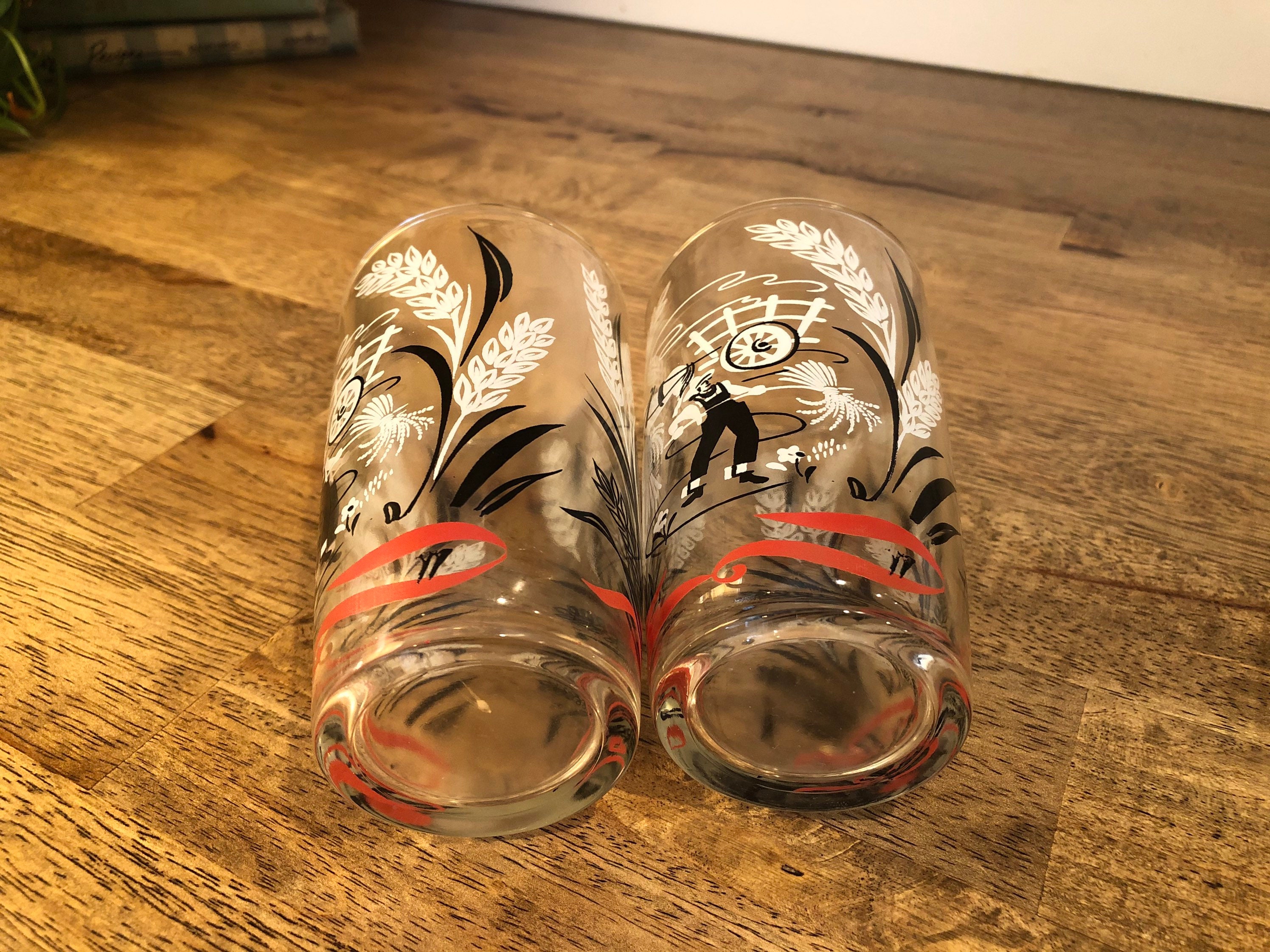 Retro Drinking Glasses 1950s Mid Century Kitchenware | Etsy