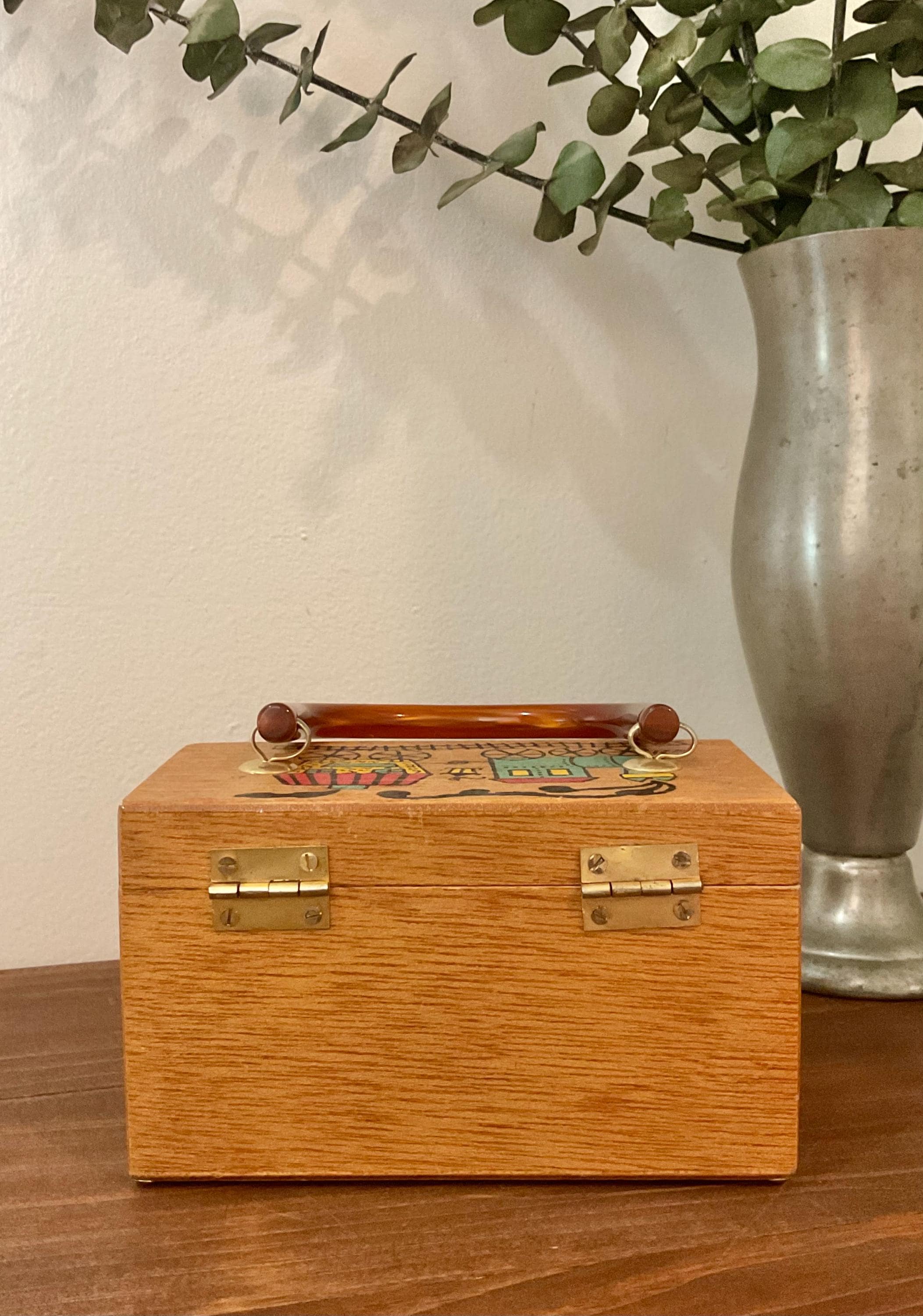 Vintage Gary Gail Dallas Collectible Hand Painted Wooden Box Bag ...