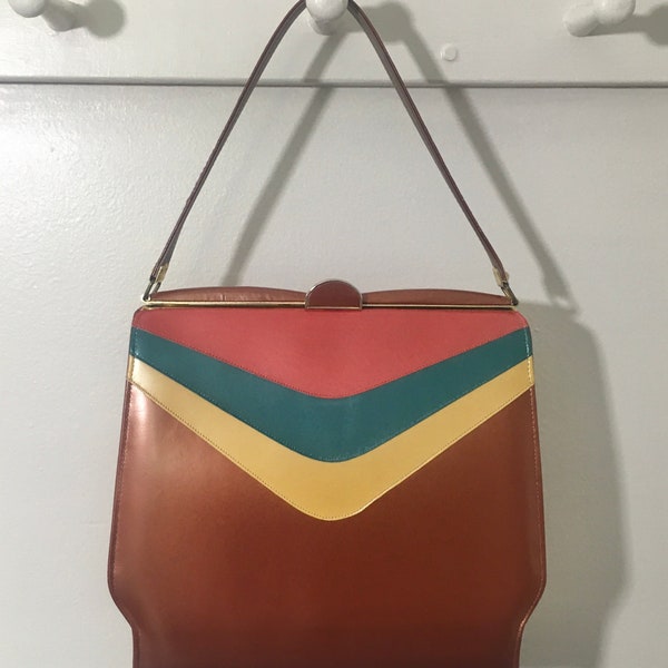 Color Block Handbag - Etsy