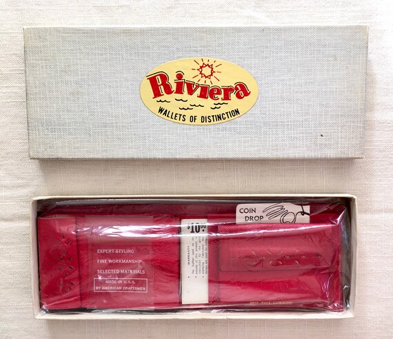1950s 1960s Ladies NOS Red Riviera Wallets Of Distinc… - Gem