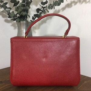 1950s 1960s Matte Red Small Handbag, Vintage Top Handle Purse, Mid ...