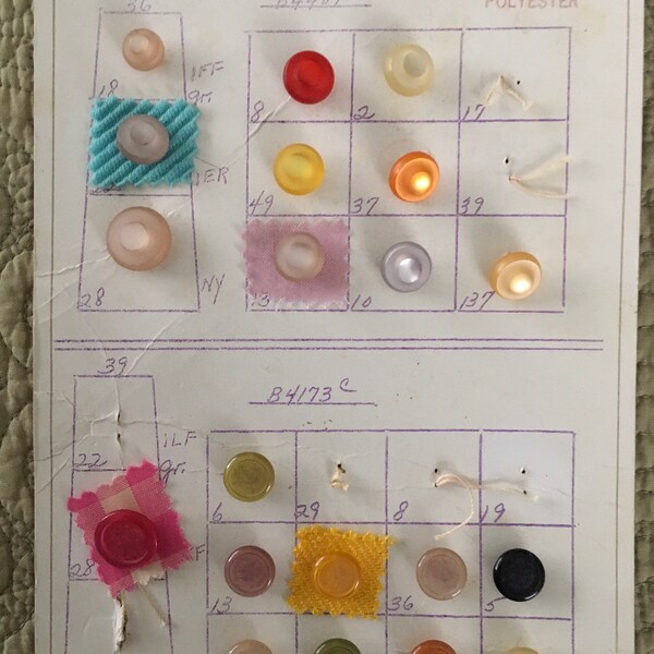 Salesman Sample Card of Buttons - Etsy