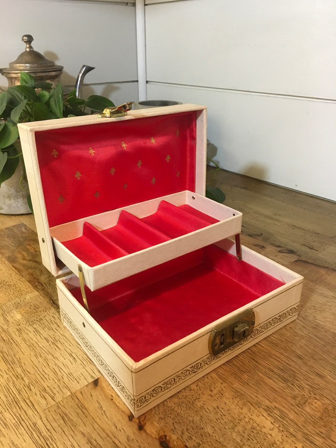 1950s 1960s Jewelry Box, Mid Century Jewelry Storage, Vintage Vanity ...