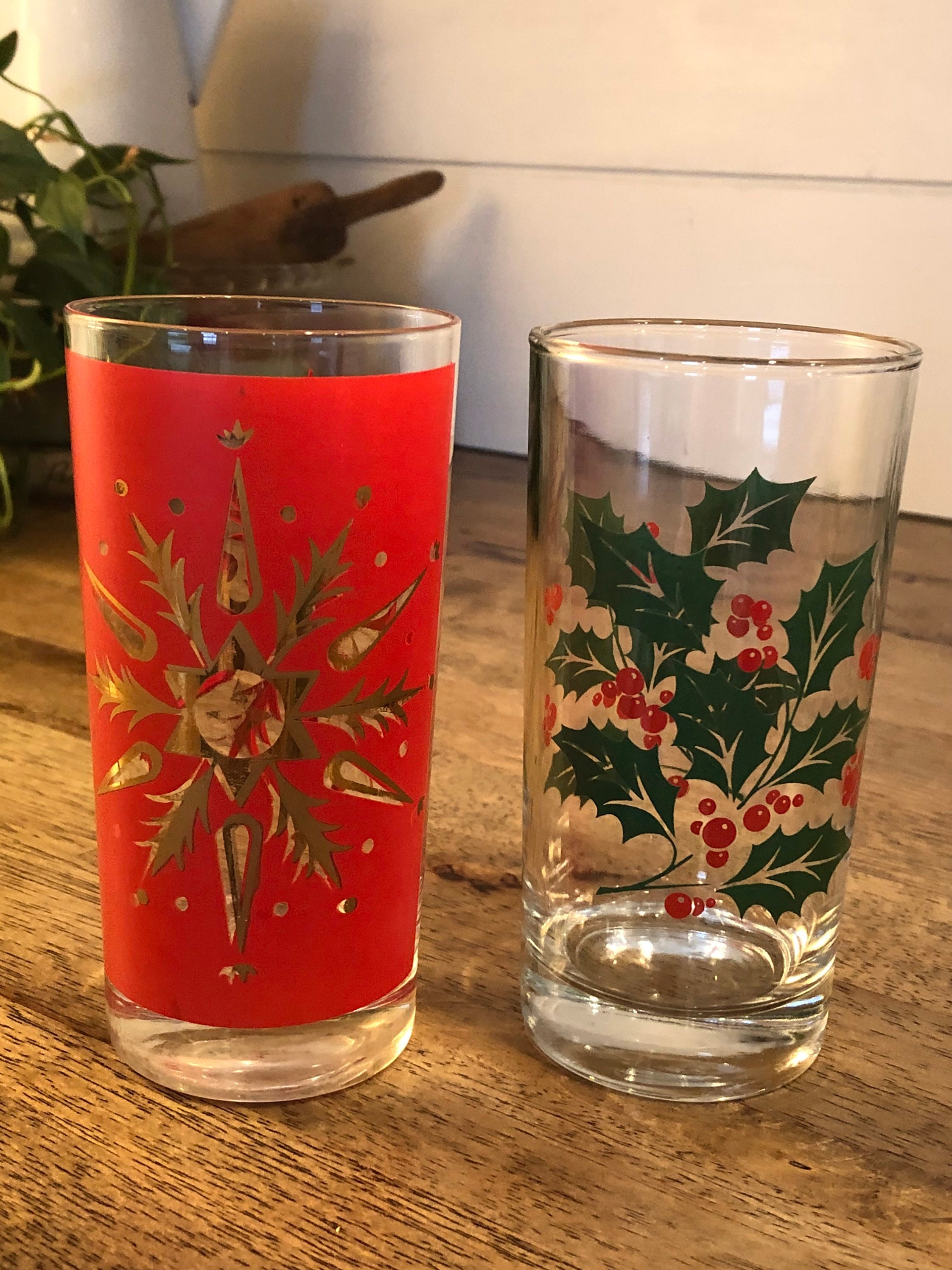 Vintage Drinking Glasses Mid Century Atomic 1950s Christmas | Etsy