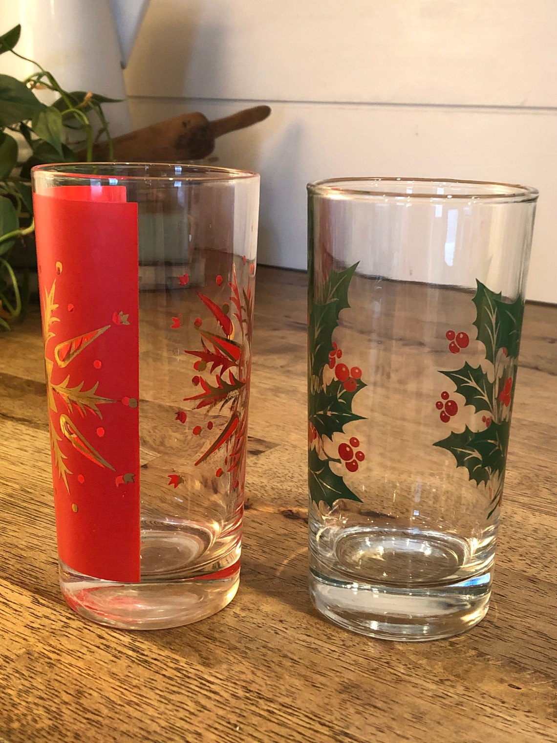 Vintage Drinking Glasses Mid Century Atomic 1950s Christmas | Etsy