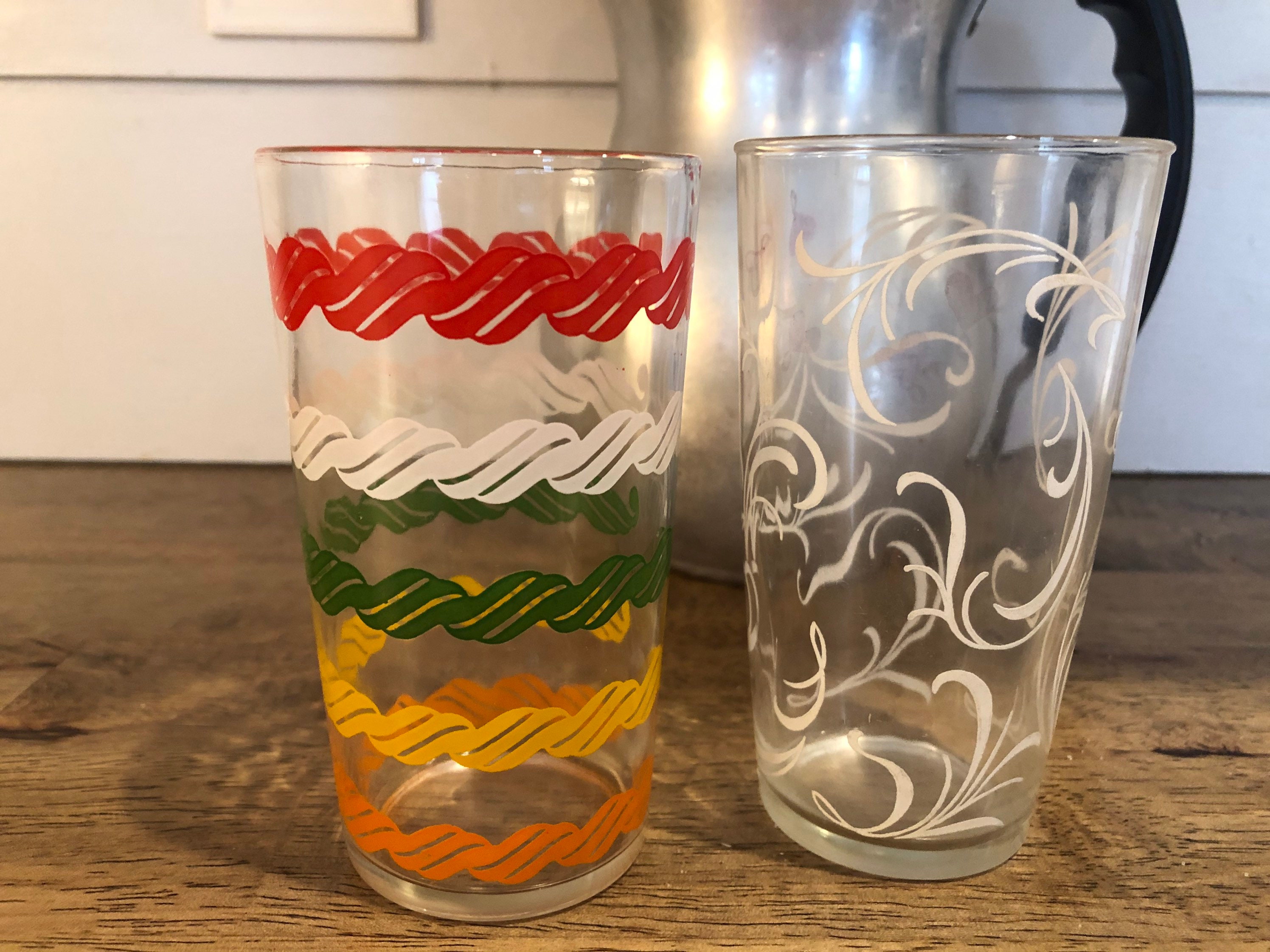 Mid Century Drinking Glasses 1950s Retro Kitchenware Etsy