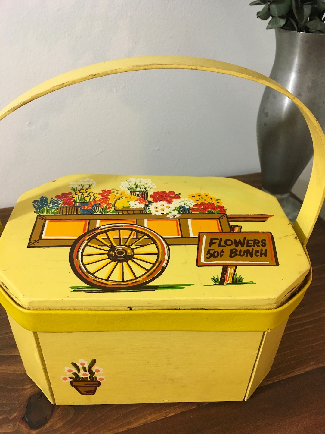 1960s 1970s Caro Nan Box Bag, Vintage Top Handle Wooden Purse, Vintage ...