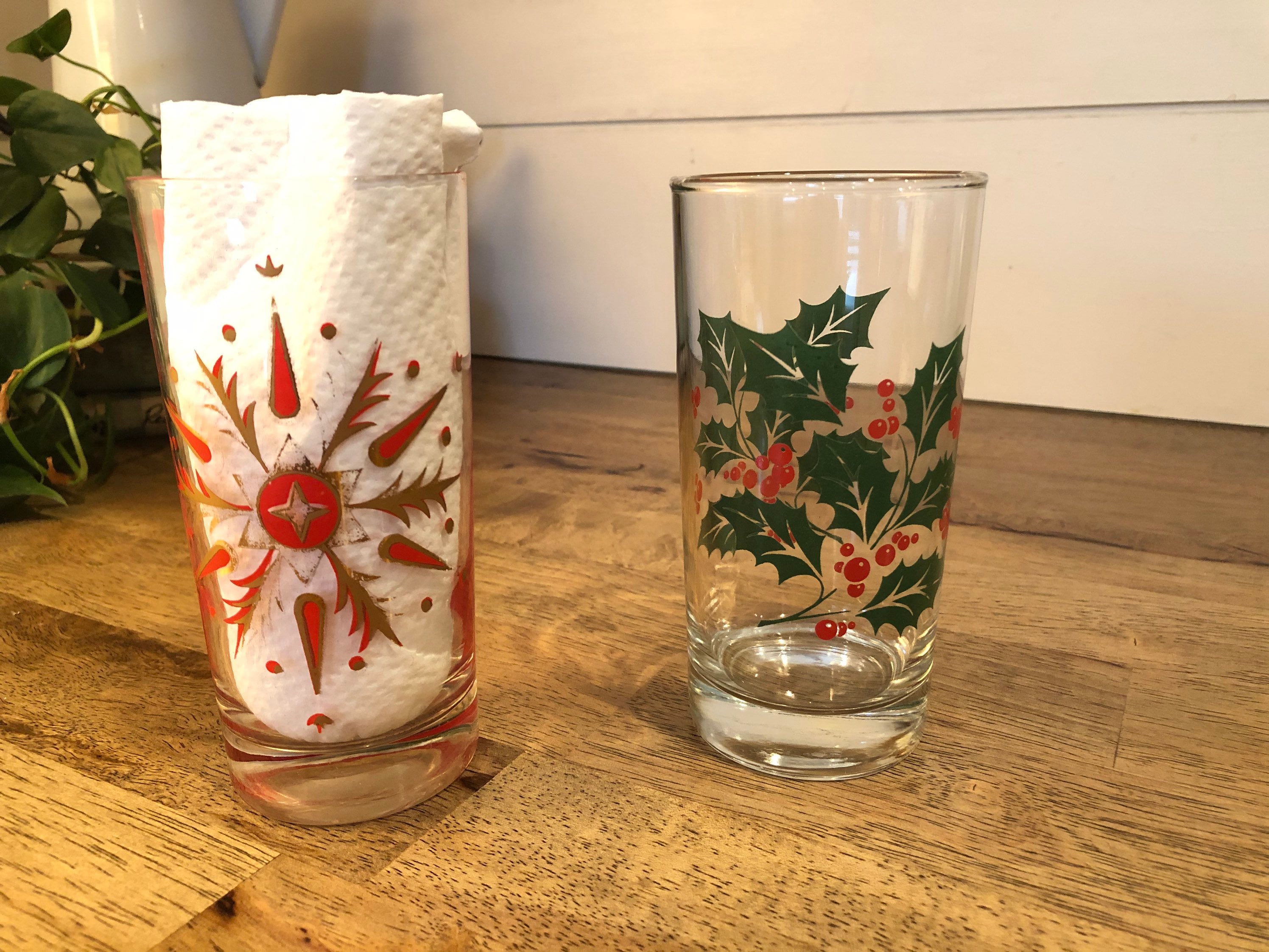 Vintage Drinking Glasses Mid Century Atomic 1950s Christmas | Etsy