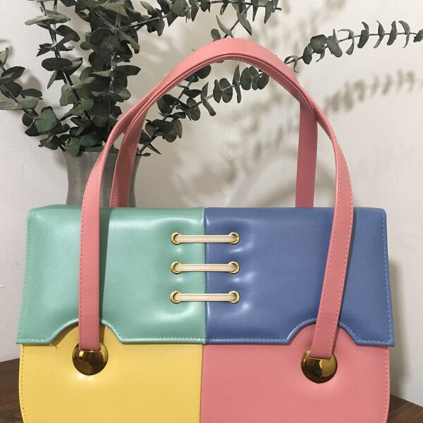 Color Block Handbag - Etsy