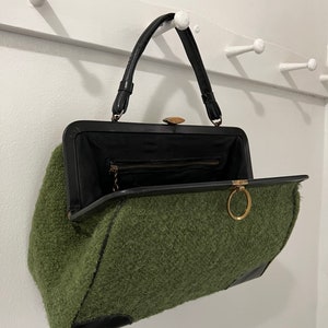 1950s 1960s Green Boucle Wool Handbag Vintage Top Handle - Etsy