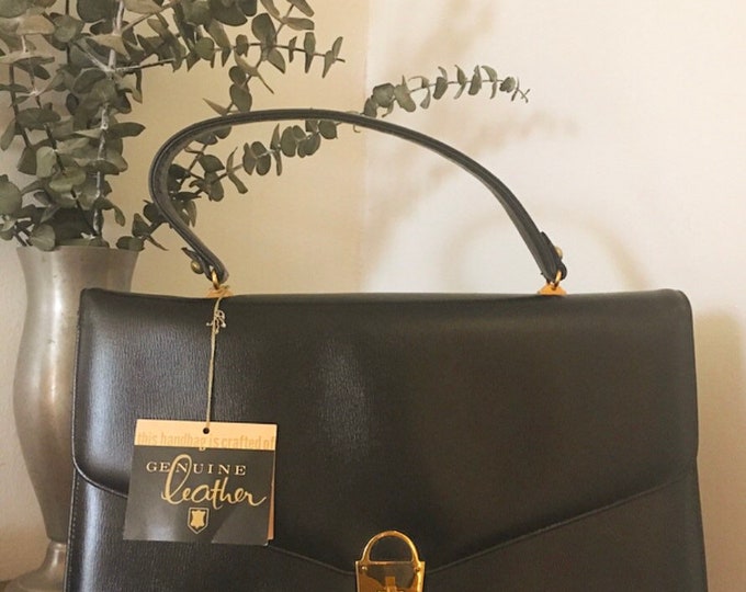 1950s 1960s NOS W/tag Capri Black Leather Jan Eddie Montreal Canada Red ...