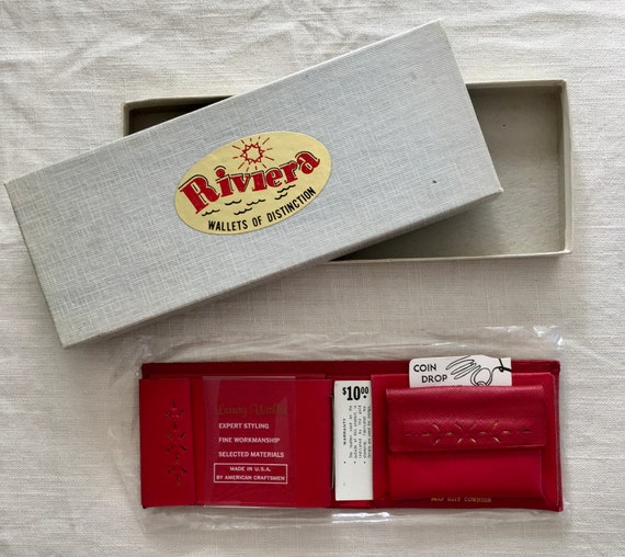 1950s 1960s Ladies NOS Red Riviera Wallets Of Distinc… - Gem
