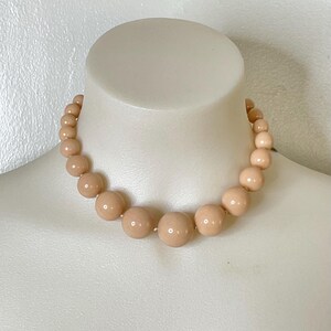 NOS W/tag Lucite Beige Beaded Necklace, Vintage Jewelry, Mid Century ...