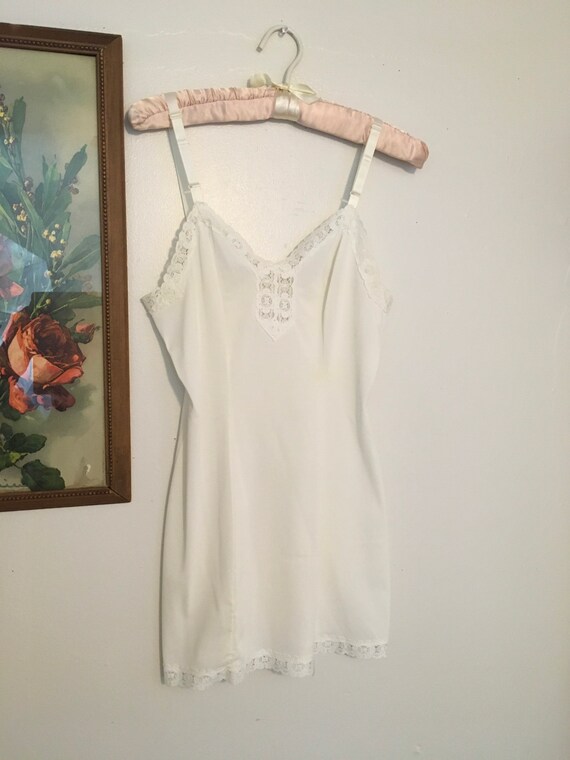 Vintage Shadowline Camisole, Vintage Lace Trim Nylon … - Gem